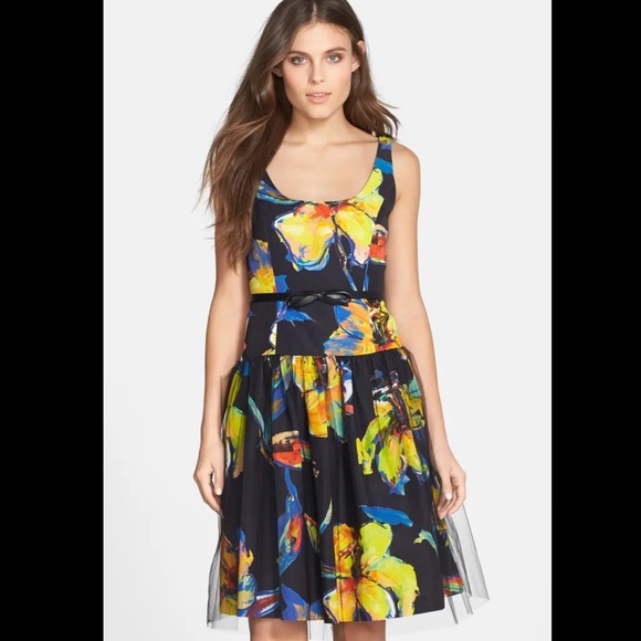 Milly | Dresses | Nwot Milly Natalie Pop Art Fit And Flare Dress Size ...